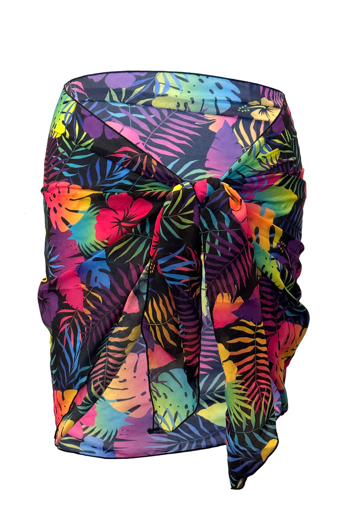 Neon Paradise Sheer Chiffon Sarong Cover Up – DOLL Swimwear